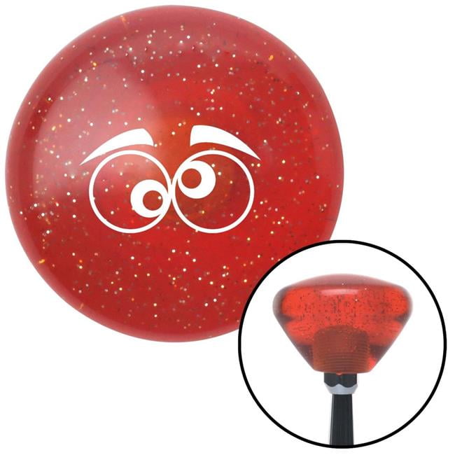 White Funny Eyes Orange Retro Metal Flake Shift Knob with M16 x 1.5 ...