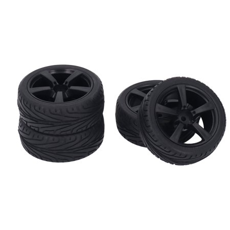 1/10 Scale RC Car Wheels And Tires, Plastic Wheel Rims And Rubber Tires ...