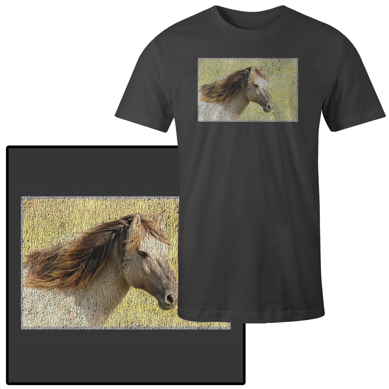 Men's Tan Light Brown Horse with Flowing Mane T-Shirt - Walmart.com