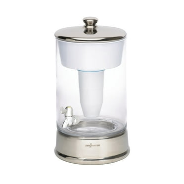 ZeroWater® 11 Cup Stainless Steel Ready-Pour® Filtered Water Pitcher ...