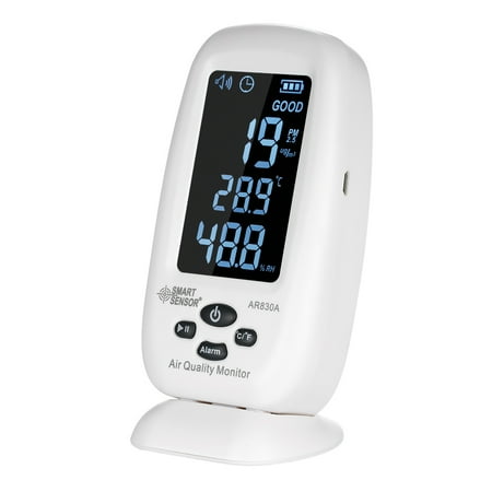 SMART SENSOR 5-in-1 Digital Air Quality Monitor with Temperature ...