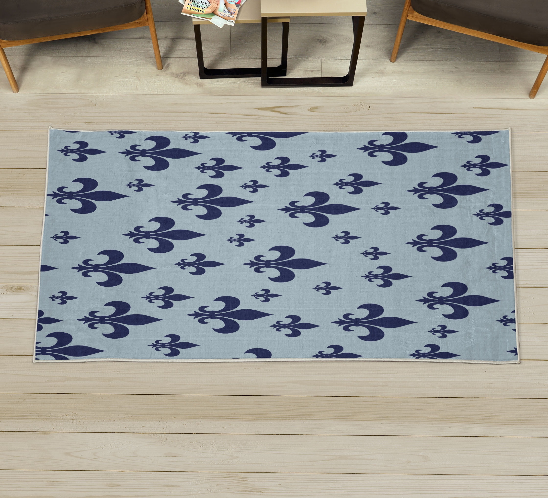 Fleur De Lis Decorative Rug, Lily Pattern Classic Retro Royal Vintage ...