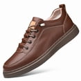 Men's Genuine -Like Slip-On Dress Shoes - with Soft Rubber Sole, Lace ...