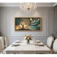 Affixzi Tree of Life Textured Canvas Wall Art, Gold Sun and Moon Cosmic ...