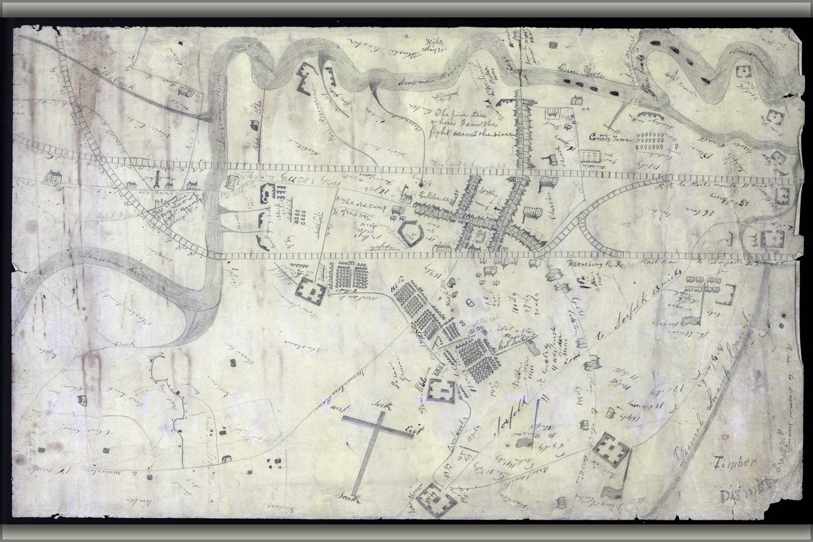 24"x36" Gallery Poster, Map of the siege of Suffolk, Virginia 1863 ...