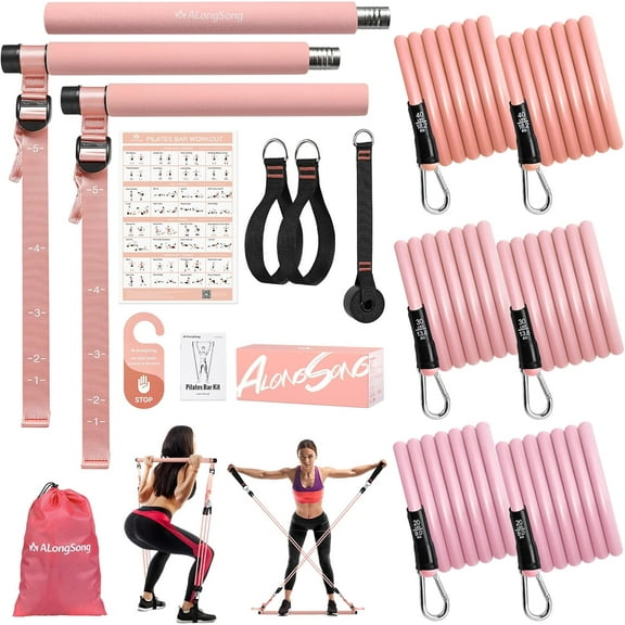 SDOTXA Aptoco Pilates Bar Kit W/Resistance Band Adjustable Home ...