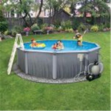 Blue Wave Riviera 18-ft Round 54-in Deep 8-in Top Rail Metal Wall ...