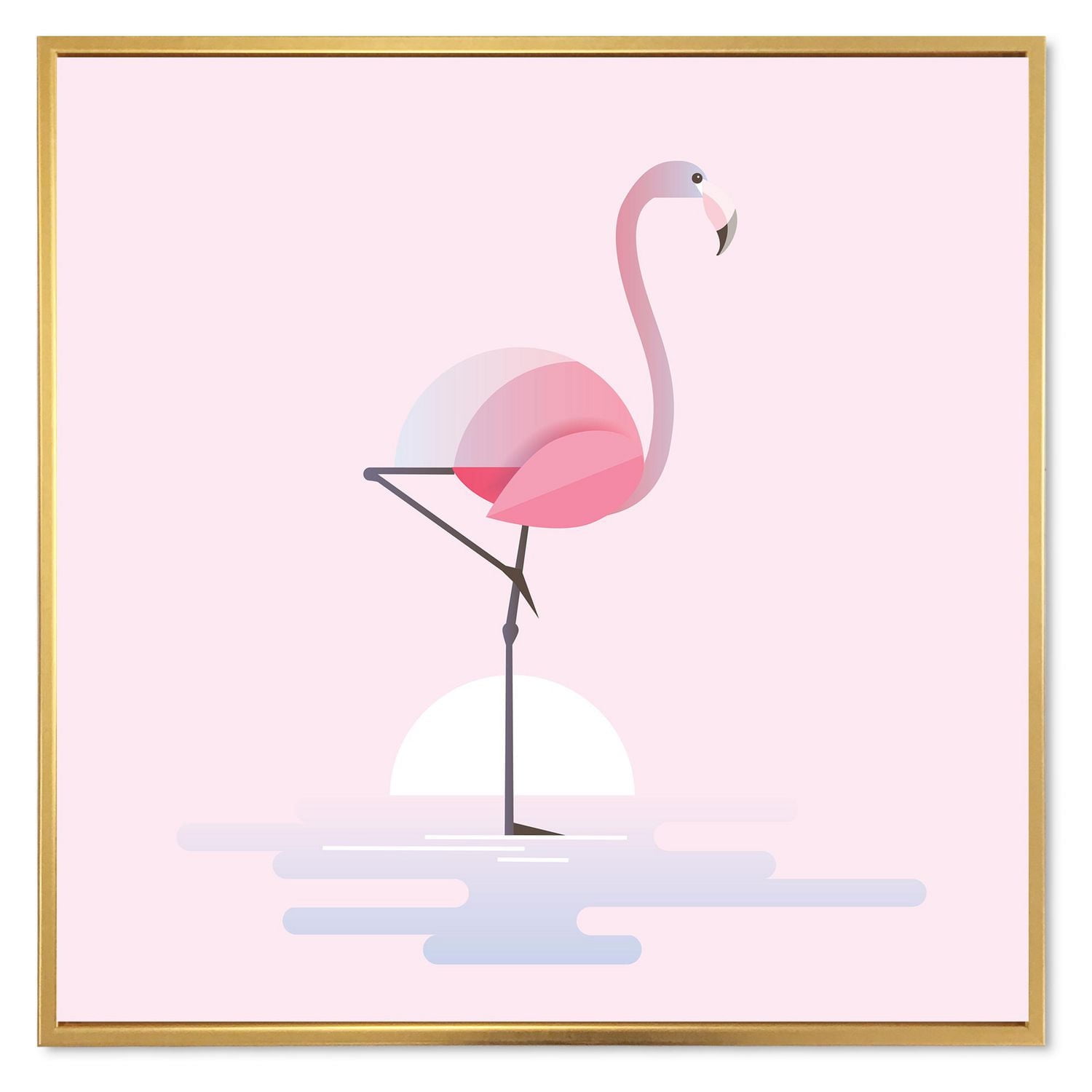 Click here for Designart Standing Pink Flamingo Float Frame Wall... prices