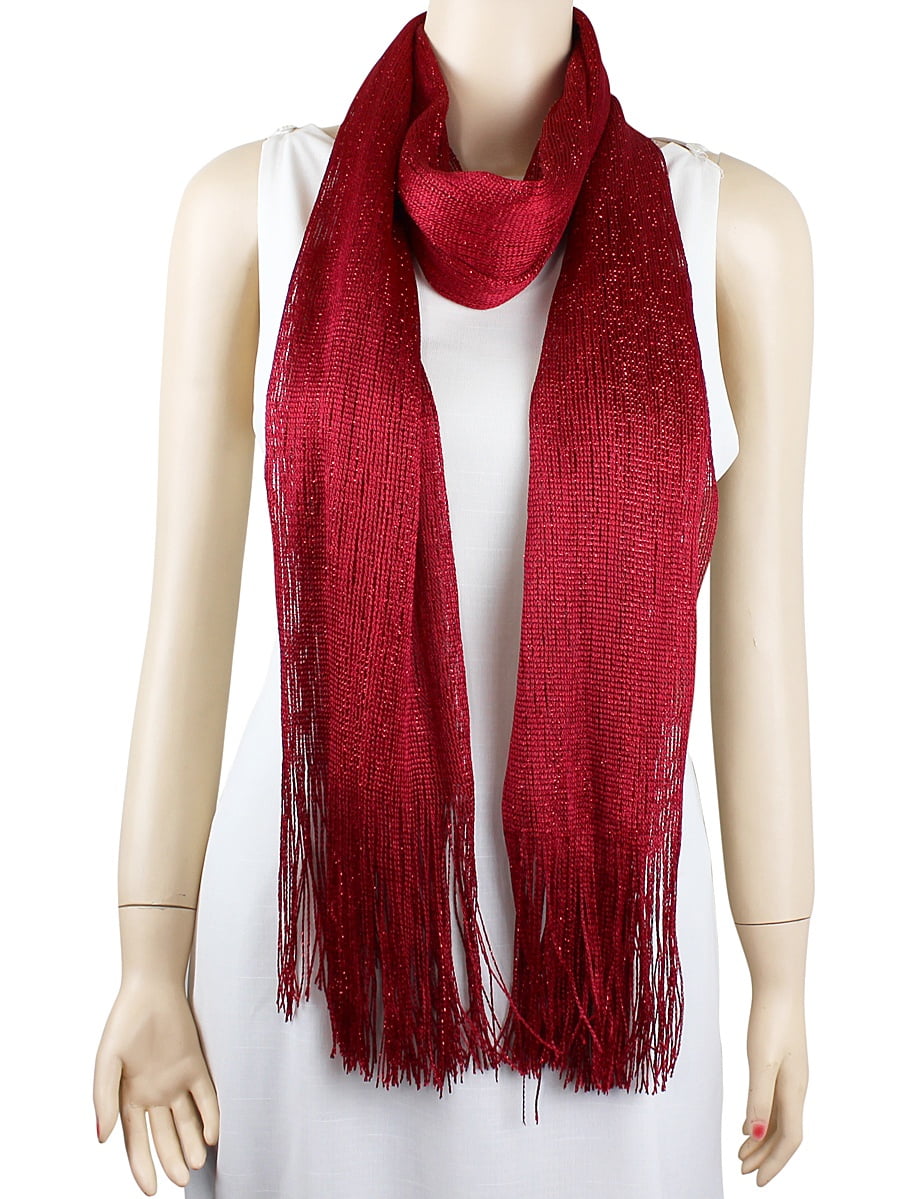 Shimmer and Shine Fringed Scarf Red - Walmart.com