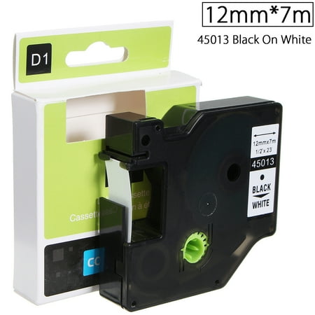 12mmx7m Plastic Label Maker Tape Cartridge For Dymo D1 45013 Black On White | Walmart Canada