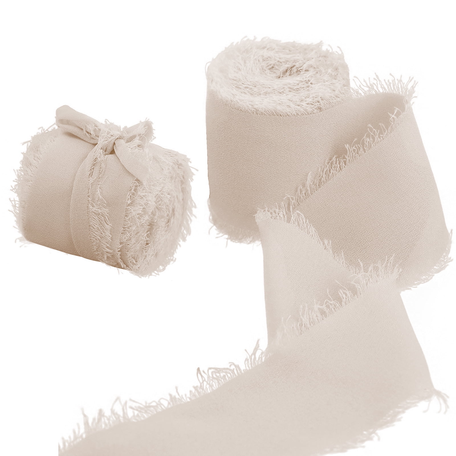 Fringe Chiffon Ribbon for Flower Bouquet, Handmade Dusty Rose Ribbon ...