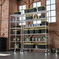 Miniyam 2100lbs Capacity Heavy Duty Adjustable Storage Rack with Wheels ...