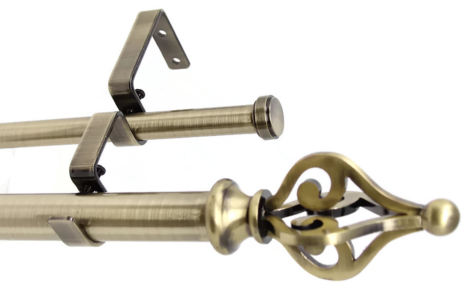 Urbanest Portia Manhattan 1" 5/8" Double Drapery Curtain Window Rod Set ...