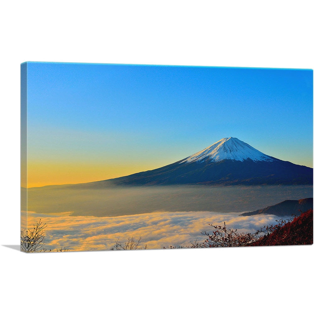 ARTCANVAS Mount Fiji Home Decor Rectangle Canvas Art Print - Size: 40 ...
