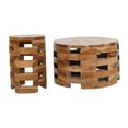 "East at Main's Maeve Farmhouse Style Solid Wood Round Drum Accent ...