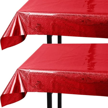 Disposable Plastic Tablecloths - 2-Pack Table Cloth for Parties - 108 ...