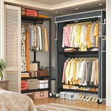 445LBS Rolling Clothes Rack with Cover, 81"H Adjustable Wire Portable ...