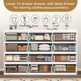 UZUGUL 12-Drawer White Dresser, Extra Large Capacity, Handle-less ...