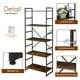 Walsunny 5 Tiers Bookshelf Classically Tall Bookcase Shelf Industrial ...