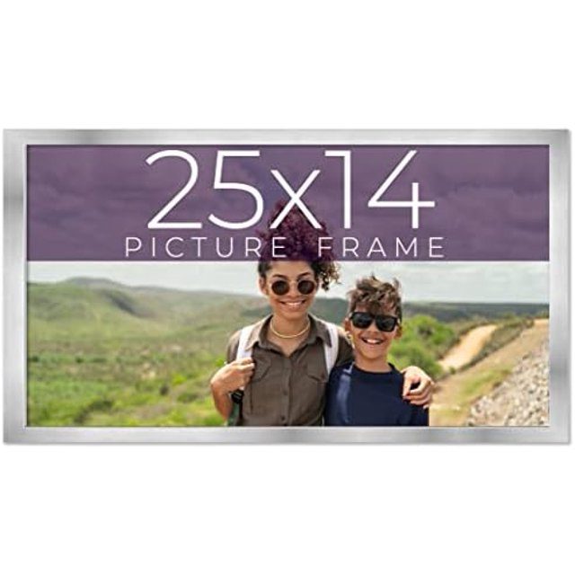 25X14 Frame Silver Real Wood Picture Frame Width 0.75 Inches | Interior ...