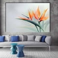 Mudket Framed Canvas Wall Art Orange Bird of Paradise Tropical Flower ...