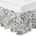 Blue Flower Bed Skirt California King Size 18 Inch Drop, Green Leaf ...