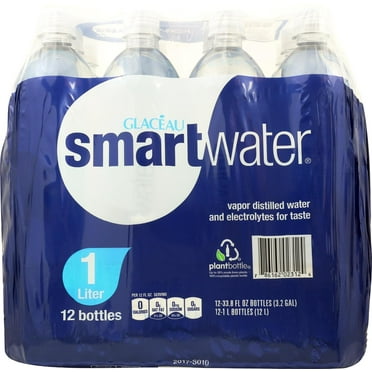 smartwater electrolye vapor-distilled water bottles in cardboard box ...