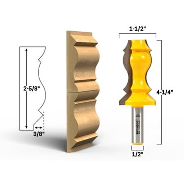Yonico Reversible Finger Joint Glue Joint Router Bit - 1/2" Shank ...