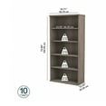 Hybrid Tall 5 Shelf Bookcase in Modern Hickory - Engineered Wood ...