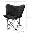Black Micro Suede Fabric Folding Chair - Walmart.com