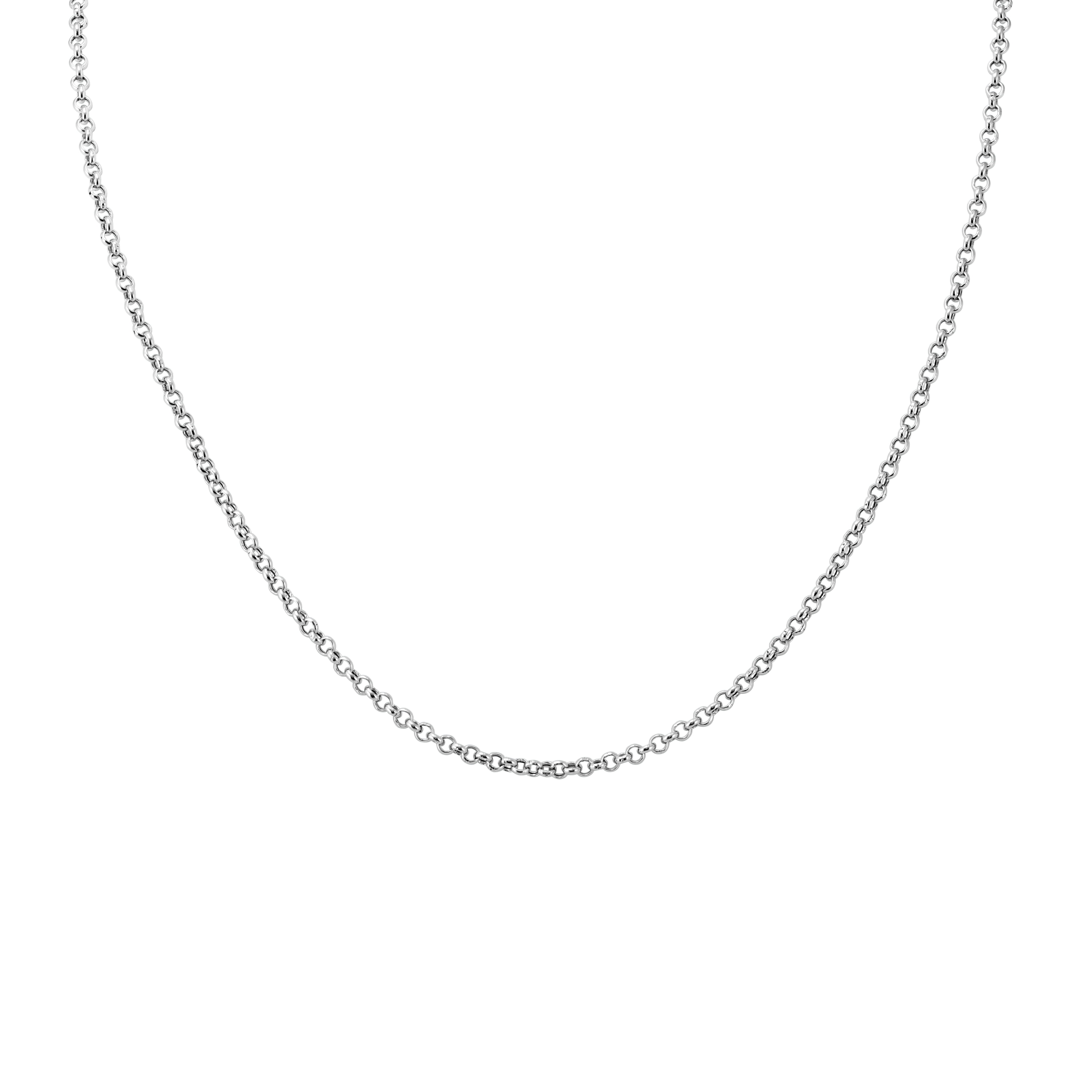14K White Gold 2.3mm Rolo Chain with Lobster Clasp - 20 Inch - Walmart.com