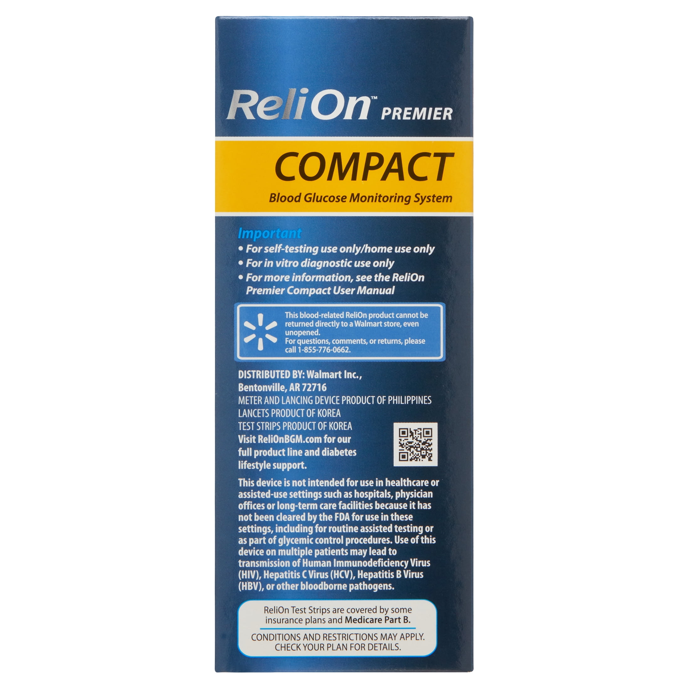 Buy ReliOn Premier Compact Blood Glucose Monitoring System Online at ...