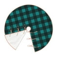Christmas Tree Skirt - Teal On Black Plaid Halloween Tree Skirt Winter ...