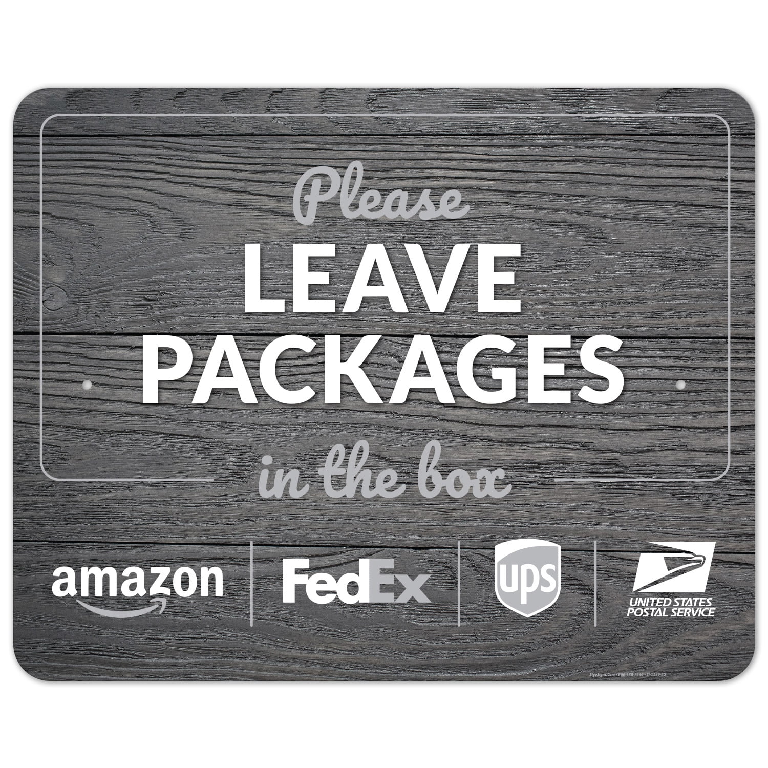 Package Delivery Sign, Please Leave Packages In The Box Gray Background ...