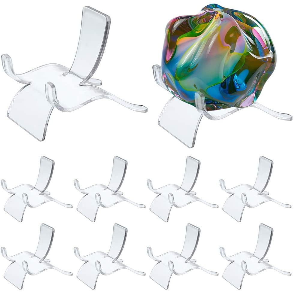 10 Packs Acrylic Triangle Display Holder - Clear Plastic Display Easel ...