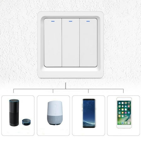 Push Button Switch Lightweight Wireless Voice Control Two Three Gangs ...
