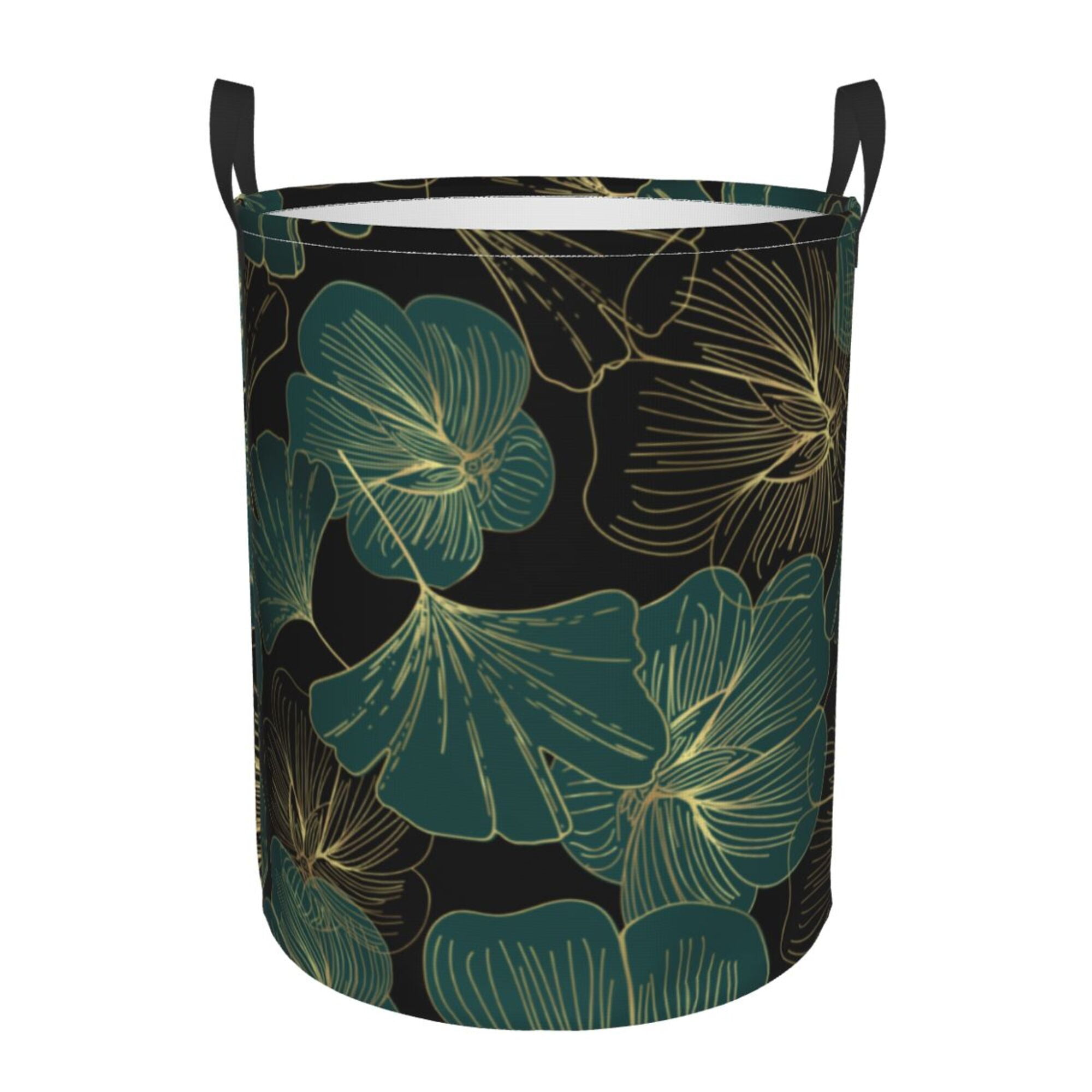 XMXY Round Laundry Basket Organizer, Leaves Sample Decorative ...