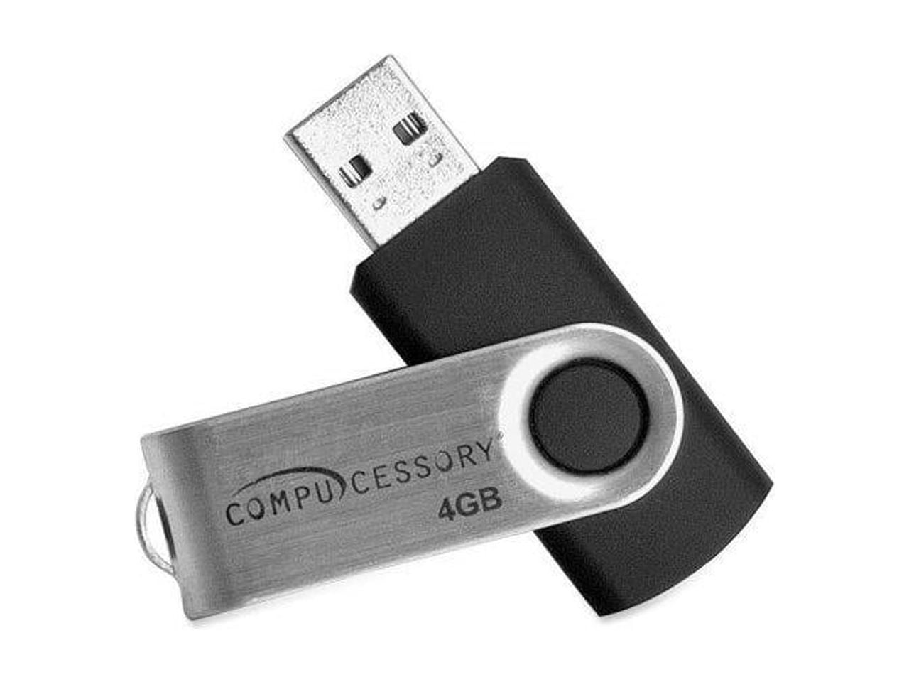 Compucessory 4GB USB Flash Drive, Black / Aluminum Model 26464 ...