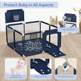 Large Foldable Baby Playpen, Portable 4-Panel Play Yard with Basketball ...