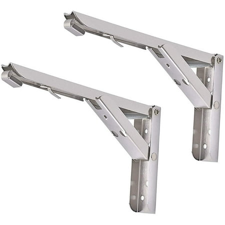 2 Piece Wall Mounted Folding Shelf Brackets Triangular Folding Shelf ...