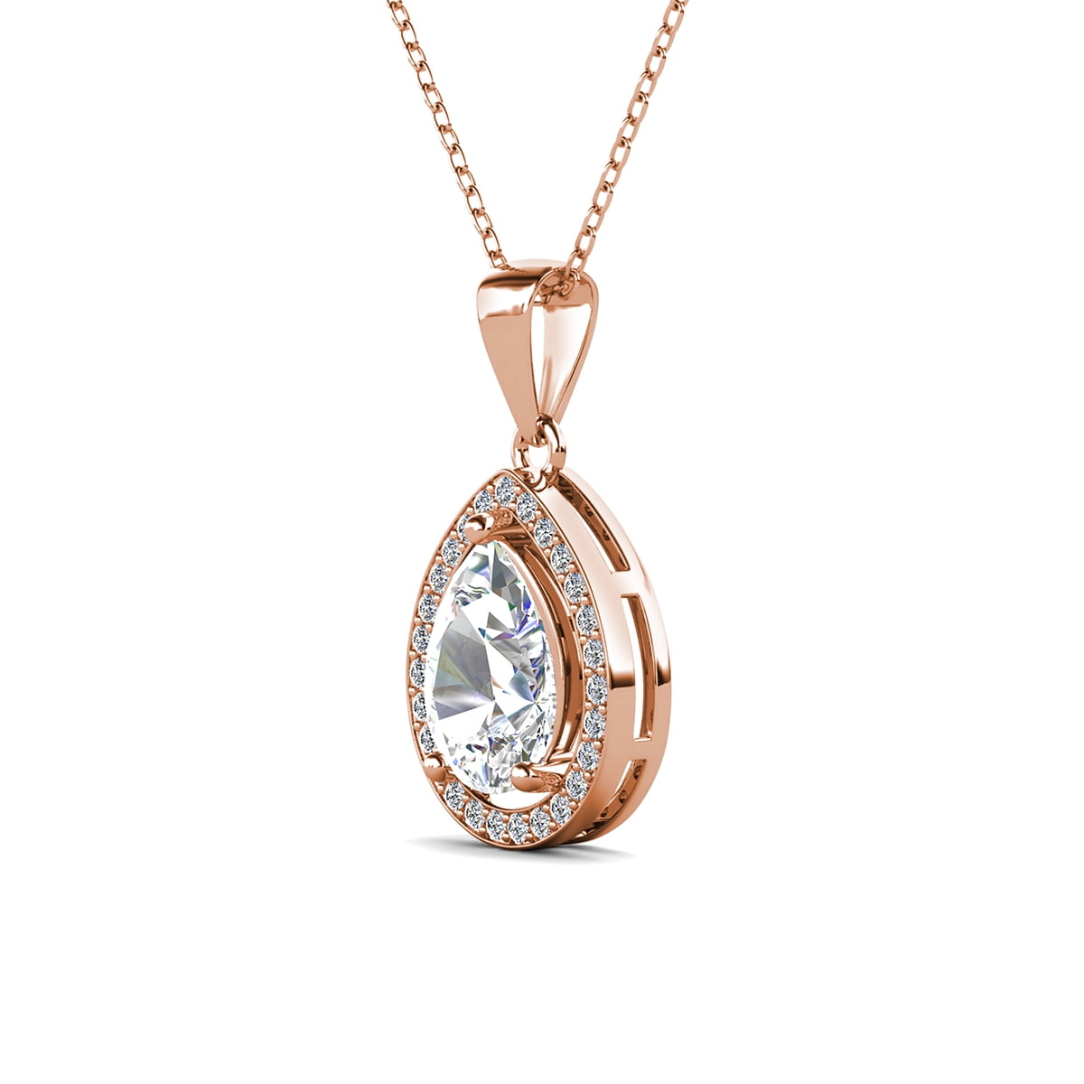 Cate & Chloe Isabel 18k Rose Gold Plated CZ Pendant Necklace Cate & Chloe Isabel 18k Rose Gold Plated CZ Pendant Necklace