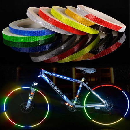 Bike Rim Stickers Reflective Tape Fluorescent Bicycle Strips Cycling ...
