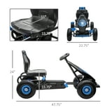 Aosom Ergonomic Pedal Go Kart with Rubber Tires, Comfort Seat, Kids ...