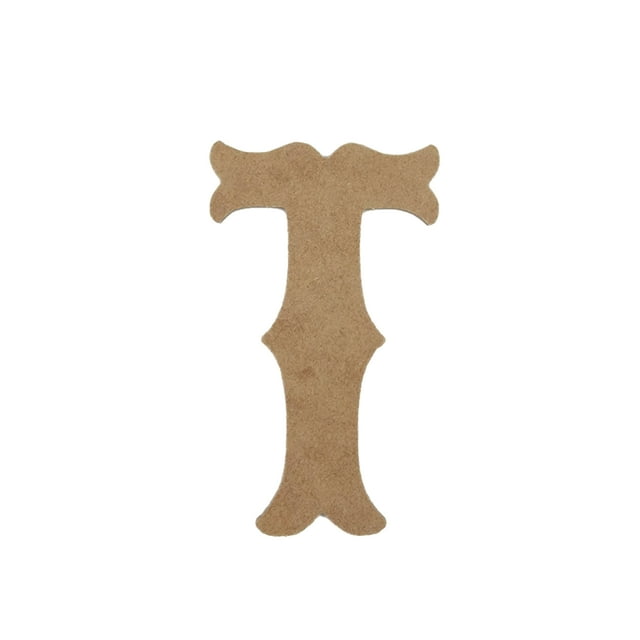 4" Wooden Carnival Letter T Unfinished, Circus Font, Craft Cutout on 1 ...