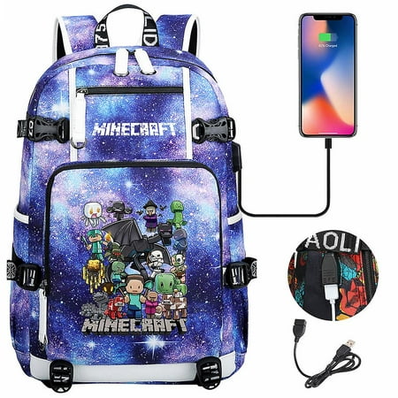 Minecraft Backpack USB Kids Bag Fashion Backpack | Walmart Canada