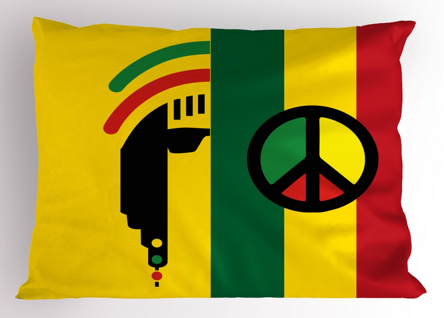 Rasta Pillow Sham Iconic Barret Reggae and Jamaican Music Culture with ...