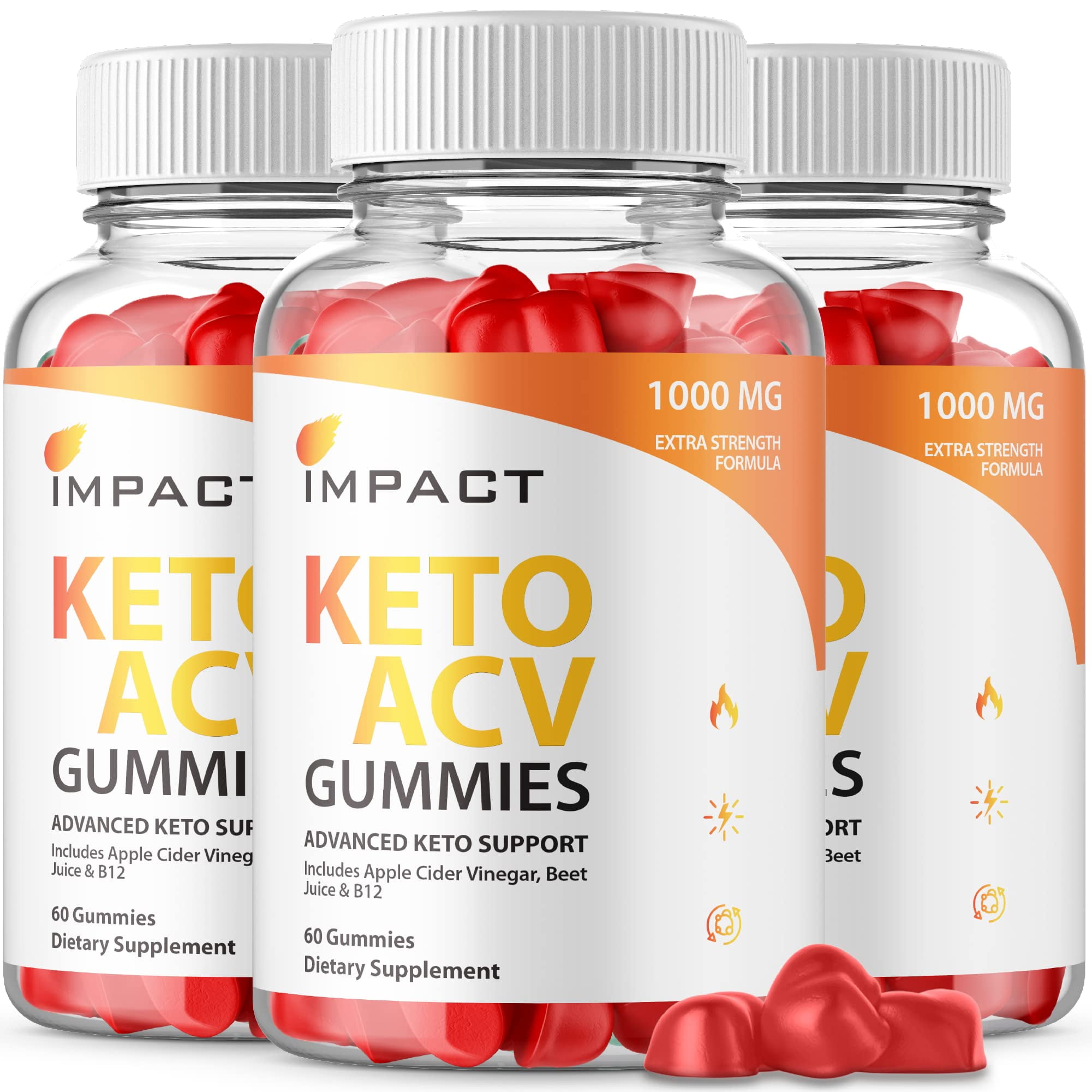 (3 Pack) Impact Keto ACV Gummies Advanced - Official Formula, Vegan ...