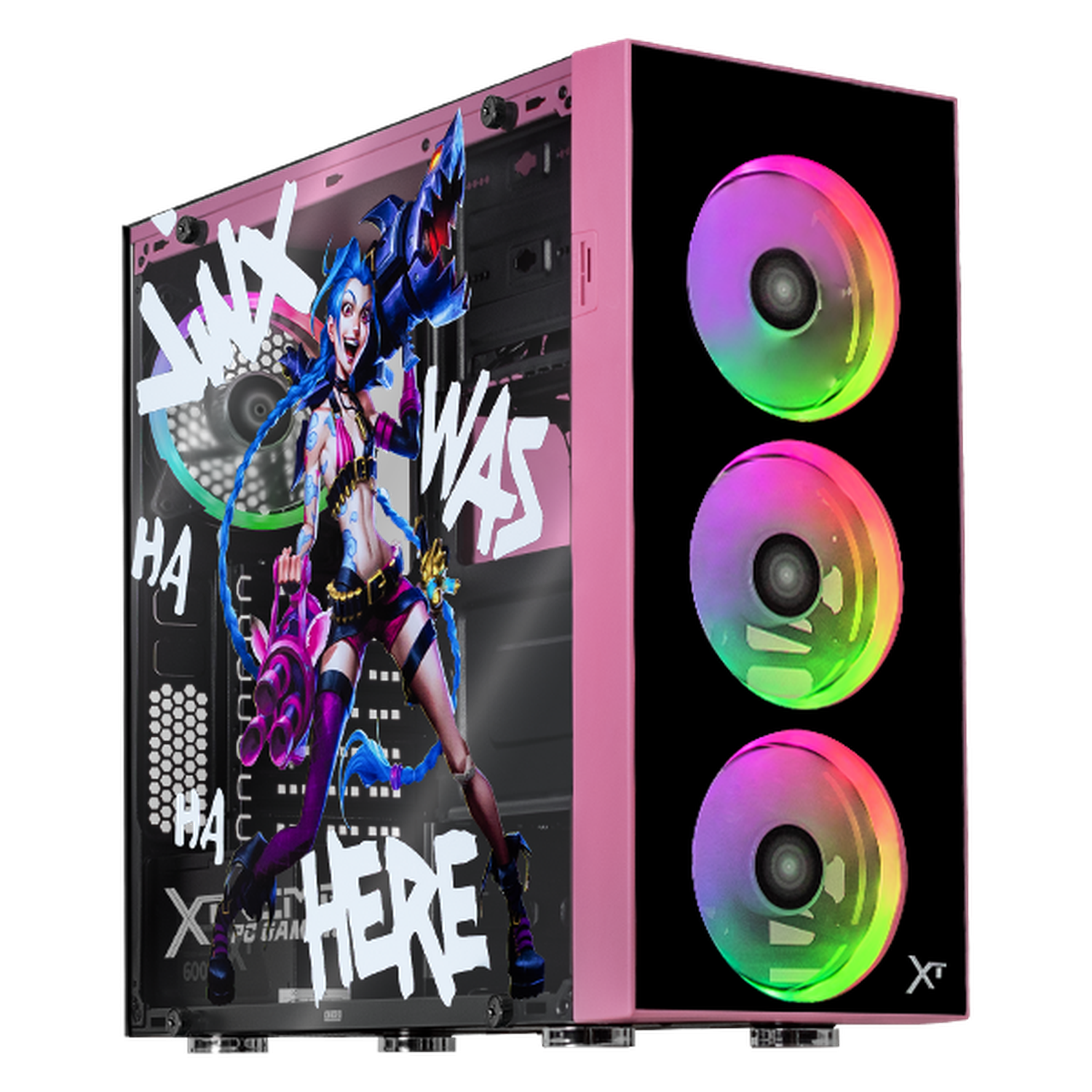 Gabinete XTREME PC GAMING LOL Jinx Edition Media Torre Fuente 600W 4 ...