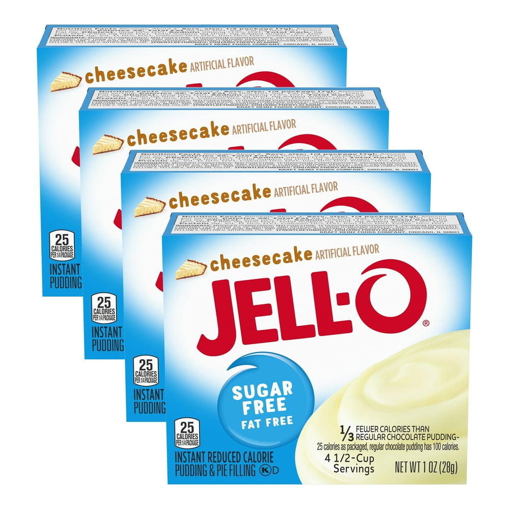 Jell-O Sugar Free Cheesecake Instant Pudding Mix, 1 oz Box (Pack-4 ...