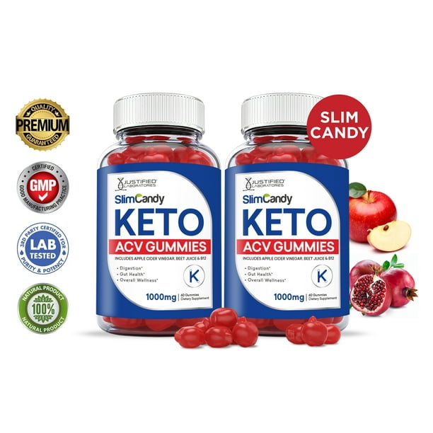 (2 Pack) Slim Candy Keto ACV Gummies 1000MG Dietary Supplement 120 ...